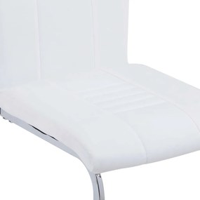Konzolové jídelní židle 4 ks bílé umělá kůže,  281778