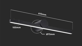 LED Solution Černé LED svítidlo nad zrcadlo 10W IP65 405841