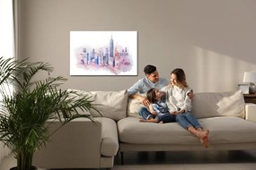 Obraz Centrum New Yorku Malované Akvarelem Nedostatek Nedostatek Přírodní plátno 40x30