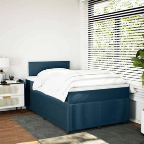 Box spring postel s matrací modrá 120 x 190 cm samet 3289990