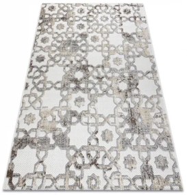 koberec Strukturální SOLE D3882 Ornament ploché tkaní béžový / šedá velikost 180x270 cm | krásné koberce cz