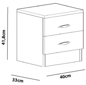 Noční stolek SINE 42x40 cm bílá