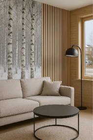 3D Dřevěné lamely na zeď na filci 255x46cm - Jasan ARKTICKÝ