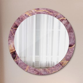 Kulaté dekorativní zrcadlo Mramor s přidáním zlata fi 80 cm