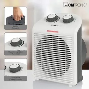 Clatronic HL 3761 bílá / horkovzdušný ventilátor / 2000W / 2 topný stu