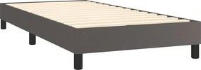Box spring postel s matrací šedá 90x200 cm umělá kůže 3140985