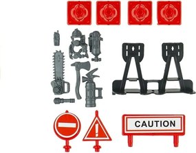 LEAN Toys Velká sada hasičů: hasičské auto, figurky, čtyřkolka, přilba pro děti