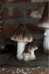 Béžovo-hnědá keramická dekorace houby Mushroom - 10*8*13 cm