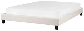 Čalouněná postel 160 x 200 cm světle béžová ROANNE Beliani