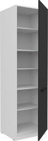 ARIA bc | vysoká skříňka 60 DK-210 2F potravinová s policemi | 60 cm | ANTI FINGERPRINT povrch | bílá/černá