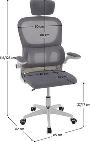 Ergonomická kancelářská židle IMPERIAL - šedá síťovina