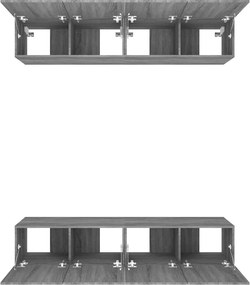 TV skříňky 4 ks šedé sonoma 80 x 30 x 30 cm kompozitní dřevo 3114188