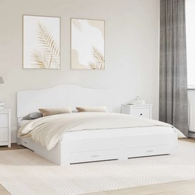 Rám postele se zásuvkou Bílá 180 x 200 cm Kompozitní dřevo 3413569