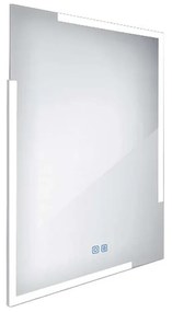 Nimco - Zrcadlo s LED osvětlením, 60x80 cm, dotykový senzor, hliník ZP 14002VX
