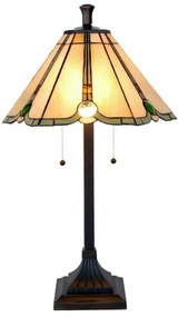 Zeleno-béžová stolní lampa Tiffany Phillipe – 40x67 cm