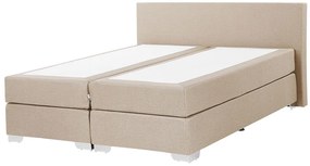 Béžová čalouněná kontinentální postel 160x200 PRESIDENT Beliani