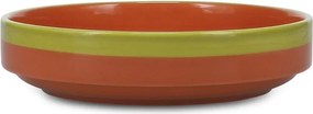 Zelený/oranžový hluboký talíř z kameniny ø 21 cm Duo – ONA