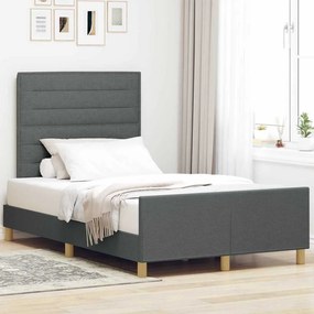 Rám postele s čelo Tmavě šedá 120 x 200 cm textil 3344642