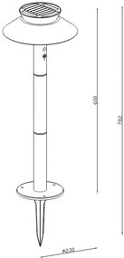 Antracitový zahradní solární LED sloupek Justina s pohybovým čidlem zapichovací 5W 60cm  - Nordlux