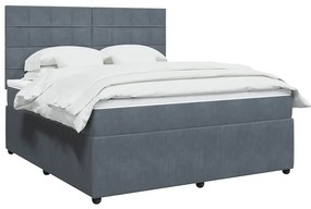 Box spring postel s matrací tmavě šedá 180x200 cm samet 3292407