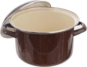 Smaltovaný hrnec s lemem a poklicí BROWN 3,2 l