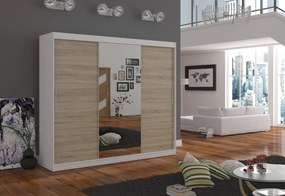 ADRK Furniture Posuvná skříň s zrcadlem DENIS 250 SW-DEN-W+S-250+A426