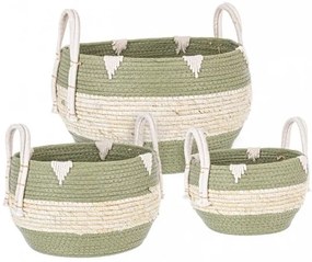 BIZZOTTO set 3 zelených odkládacích košů THELMA M 0411292