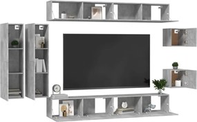 vidaXL 8dílný set TV skříněk kompozitní dřevo [3114497] Barva: šedá sonoma