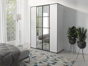 Šatní skříň OSLIN I 150 cm bíla + černá
