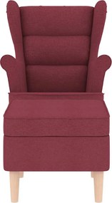 Křeslo s podnožkou vínové textil 3307992