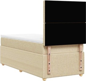 Box spring postel s matrací krémová 90x200 cm textil 3291958