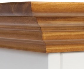 Massive home | Bílá šatní skříň Belluno Elegante z masivu s dubovou deskou