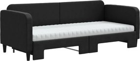 Válenda s přistýlkou a matracemi černá 80 x 200 cm textil 3196831