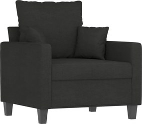 4dílná sedací souprava s polštáři černá textil 3201644