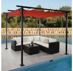 Pergola se stahovací střechou 3,5x3,5 m Dekorhome Cihlová