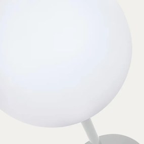 OnaDnes -20% Bílá plastová stolní LED lampa Kave Home Dinesh se šedou podnoží