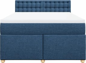 Box spring postel s matrací modrá 160x200 cm textil 3289051