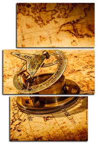 Obraz na plátně - Kompas na mapě antického světa - obdélník 7999C (120x80 cm)