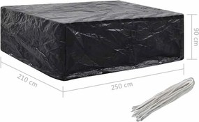Plachty na zahradní nábytek 2 ks 8 oček 250 x 210 x 90 cm 279132