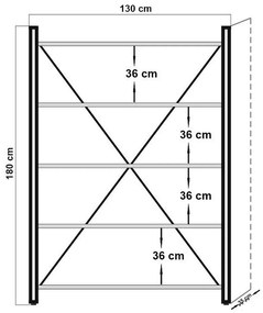 Designový regál Ilaria II 180 cm borovice