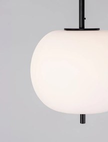 Bílé/černé skleněné závěsné svítidlo ø 30 cm Lato – Nova Luce