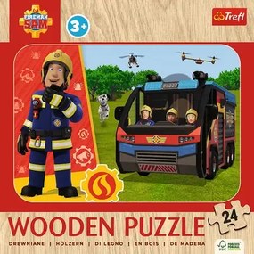 Trefl - Puzzle - Dřevěné puzzle Požárník Sam / 24 dílků / 28 x 19.5 cm
