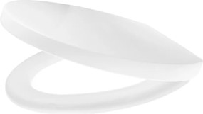 Gamma Trigo D3, toaletní WC sedátko 445(485)x370mm z polypropylenu s pomalým zavíráním, bílá, GMA-D3