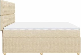 Box spring postel s matrací krémová 200x200 cm textil 3292175