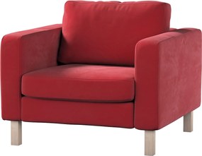 Potah na křeslo IKEA Karlstad, krátký barva červená látka lesklé, sametová