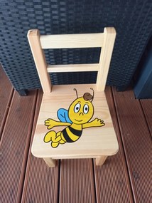 Dětská dřevěná židlička 1ks malovaná - vzor 5
