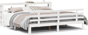 Rám postele s čelem bez matrace bílý 200x200 cm 3306121