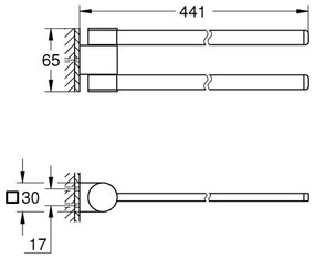 GROHE 41063000 - Držák na ručníky SELECTION 441 mm lesklý chrom