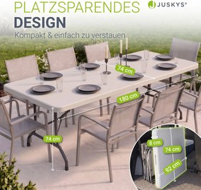 Juskys Skládací zahradní stůl Easyfold 180 × 74 cm Barva: antracitová