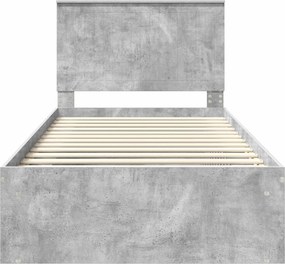 Rám postele Betonově šedá 100 x 200 cm Masivní borové dřevo 3411049
